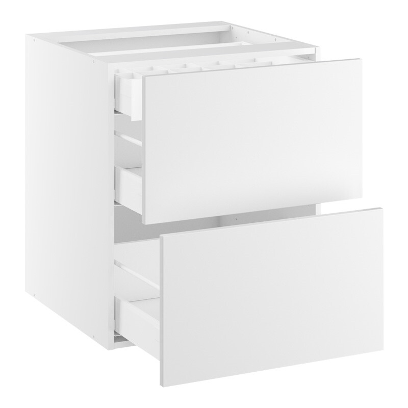 Skuffeskab med 2 skuffer og 1 indvendig skuffe