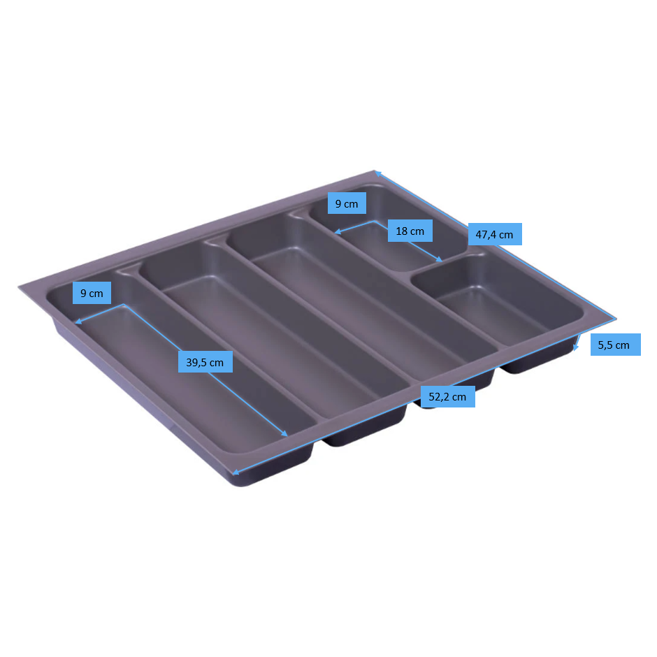 Skuffeindsats til 60 cm skuffeIndvendig bredde 52,2 cm