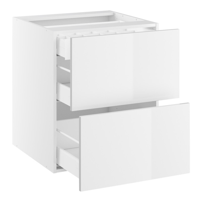 Skuffeskab med 2 skuffer og 1 indvendig skuffe