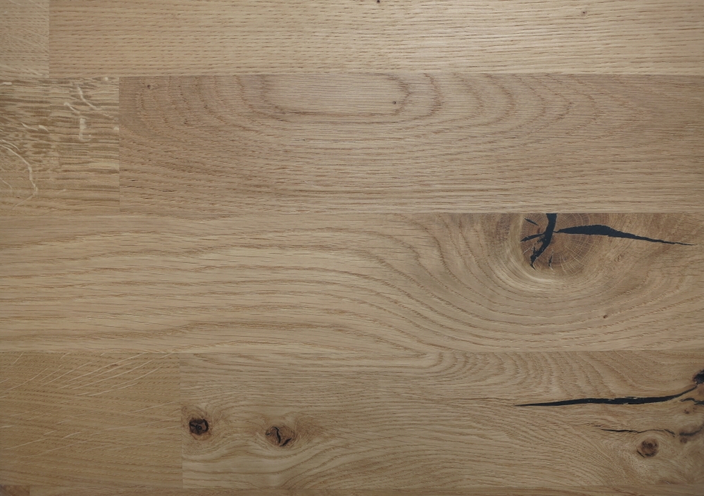 Eg Rustik - Natur kortstav - 80 mm Massiv træ bordplade på mål